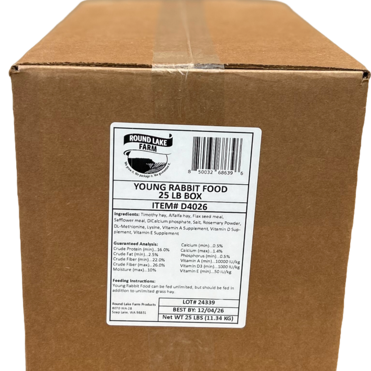 25lb Young Rabbit Diet – Round Lake Farm